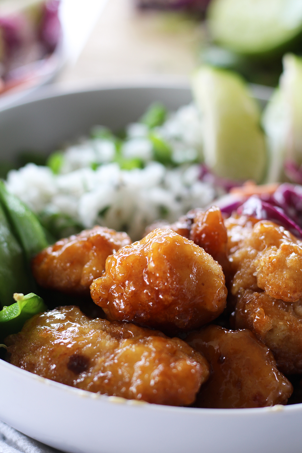 Orange Chicken Bowls With Cilantro Lime Rice - BriGeeski