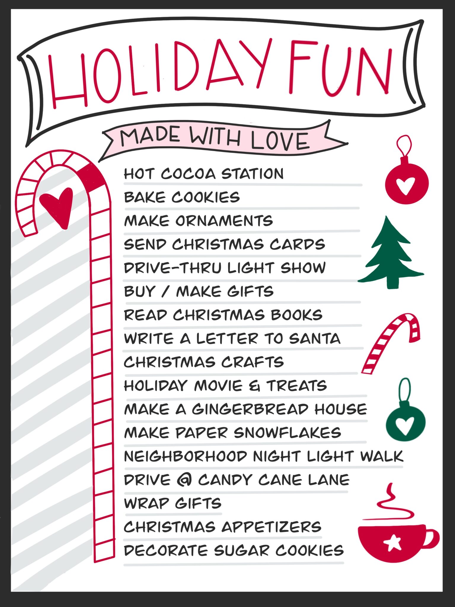 Checklist for Holiday Fun & Hot Cocoa Station Printables - BriGeeski