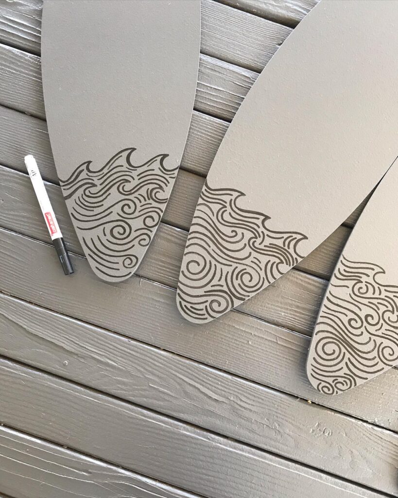 Painting a Ceiling Fan With Wave Designs - BriGeeski