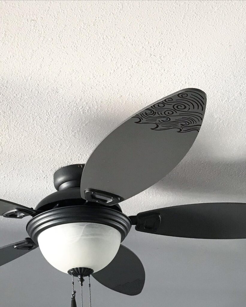 Painting a Ceiling Fan With Wave Designs - BriGeeski
