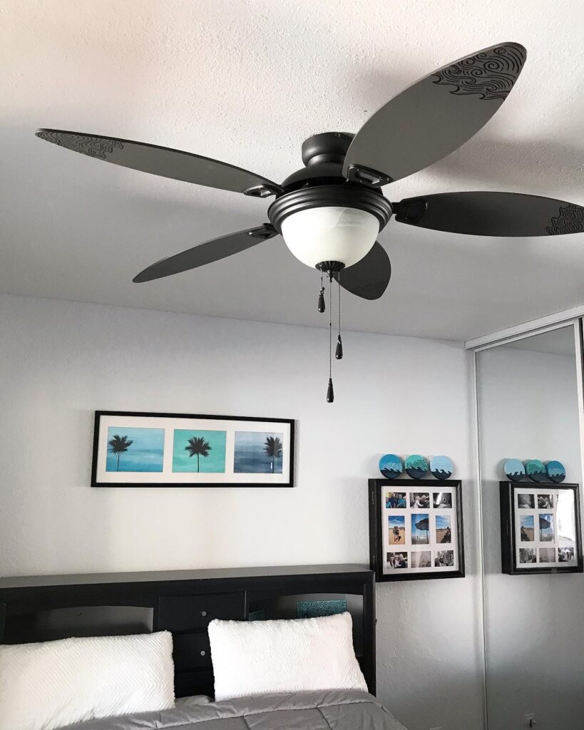 Painting a Ceiling Fan With Wave Designs - BriGeeski