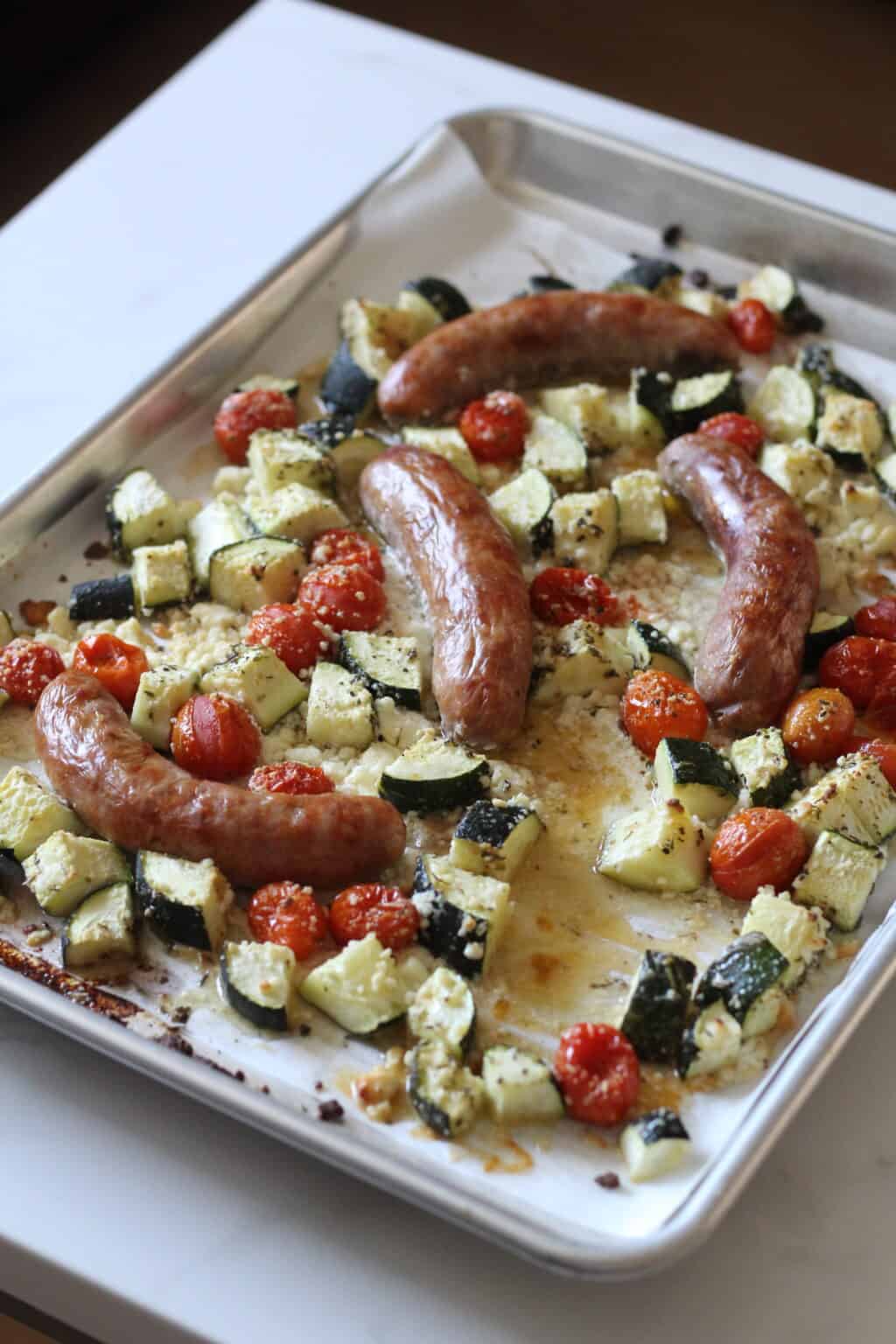 Italian Sausage Sheet Pan Pasta - BriGeeski