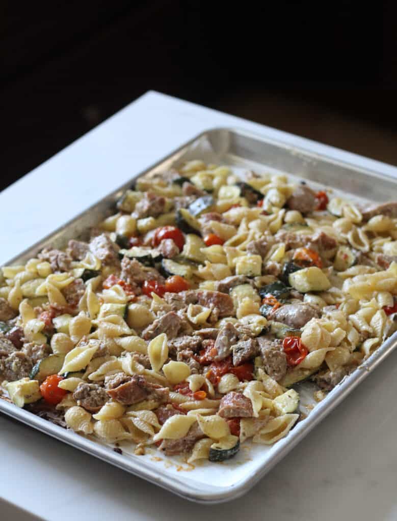 Italian Sausage Sheet Pan Pasta - BriGeeski