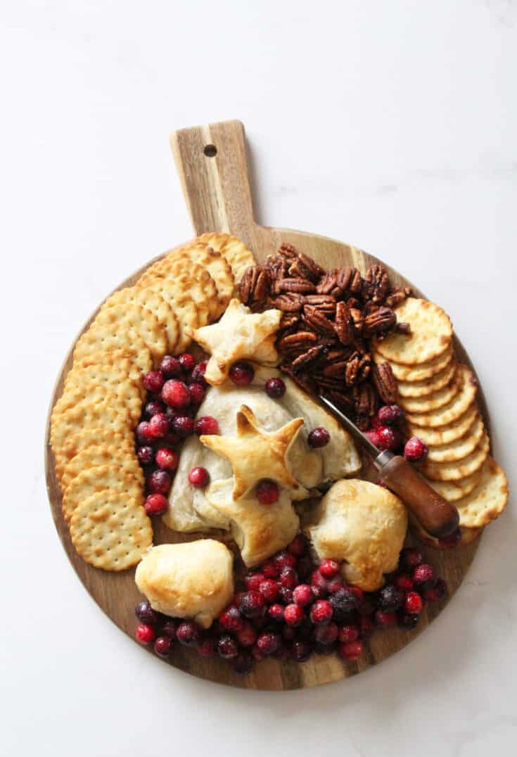 Baked Brie Christmas Tree Board With Sugared Cranberries - BriGeeski